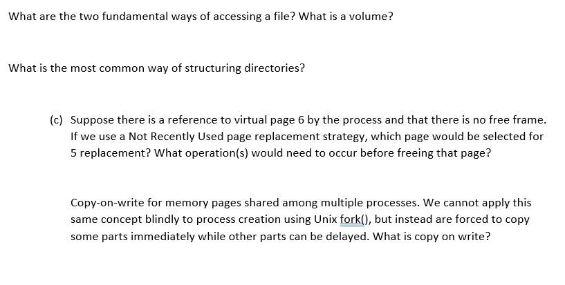 Solved File System Interface Consider The Following File 
