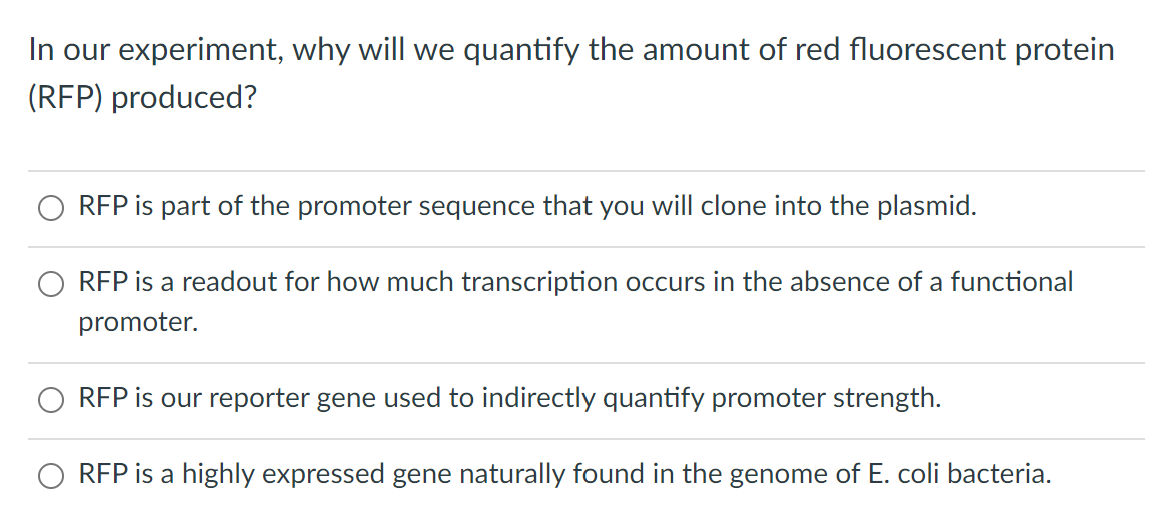 Solved In our experiment, why will we quantify the amount of | Chegg.com