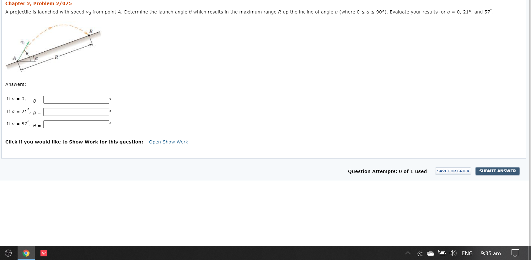 Solved Chapter 2, Problem 2/075 A projectile is launched | Chegg.com