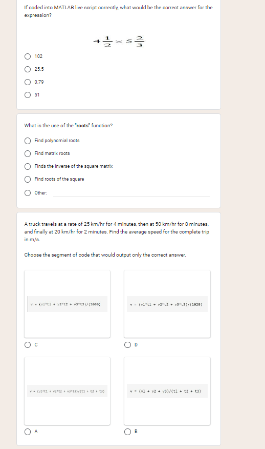 Solved If coded into MATLAB live script correctly, what | Chegg.com