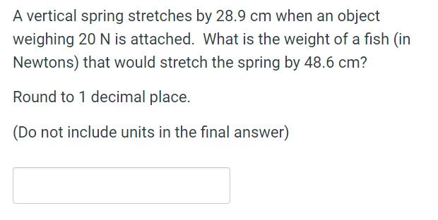 Solved A vertical spring stretches by 28.9 cm when an object | Chegg.com