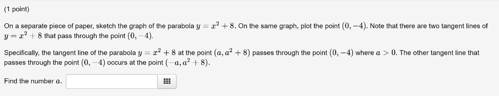 Solved (1 point) On a separate piece of paper, sketch the | Chegg.com