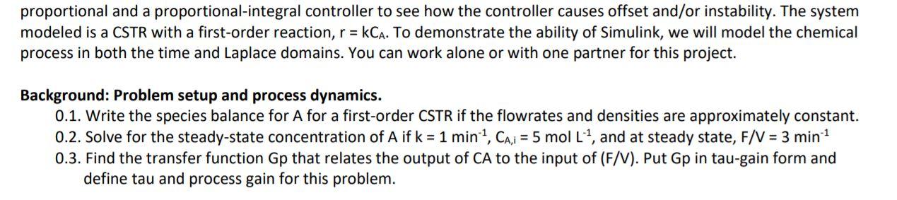 proportional and a proportional-integral controller | Chegg.com