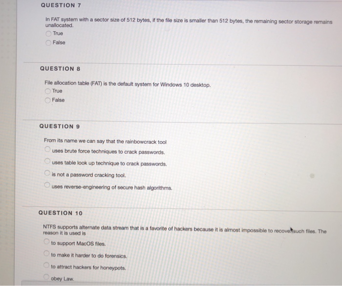 Solved QUESTION 7 In FAT system with a sector size of 512 | Chegg.com