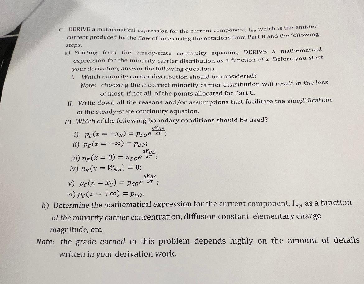 Solved C. DERIVE a mathematical expression for the current | Chegg.com