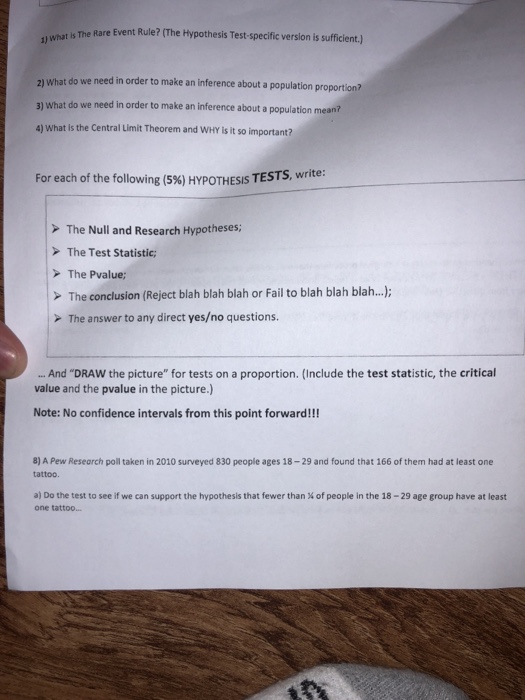 Solved Rare Event Rule? (The Hypothesis Test-specific | Chegg.com