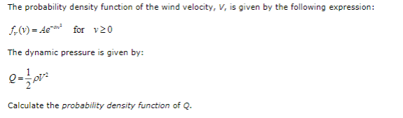 Solved The probability density function of the wind | Chegg.com