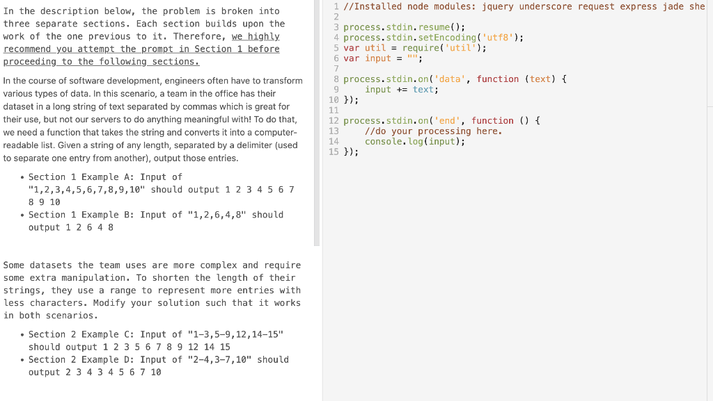 Solved In the description below, the problem is broken into | Chegg.com
