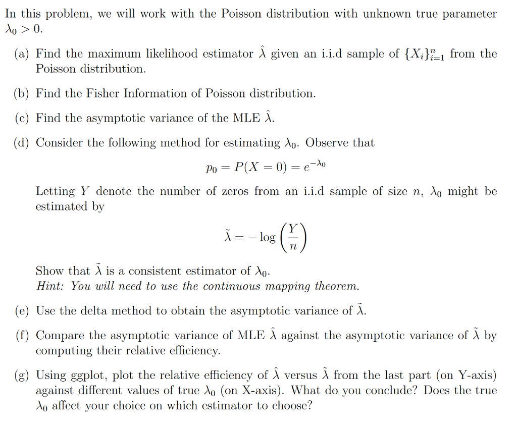In this problem, we will work with the Poisson | Chegg.com