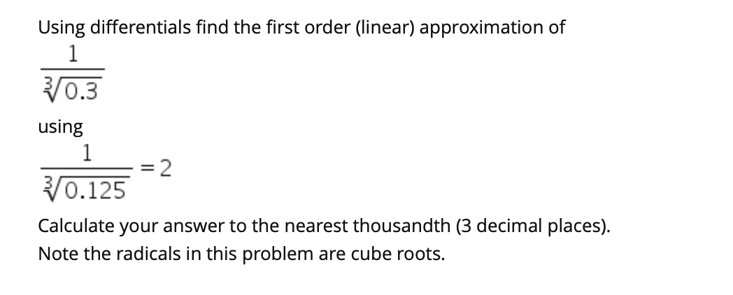 Solved Using differentials find the first order (linear) | Chegg.com