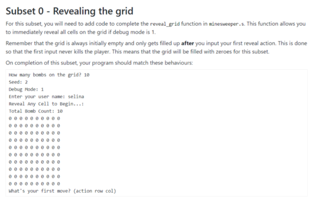 Solved Subset 0 - Revealing the grid For this subset, you | Chegg.com