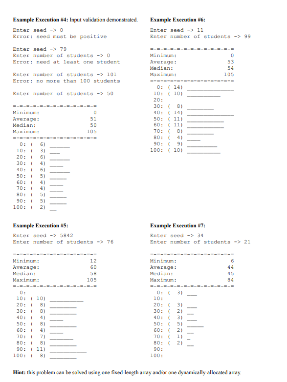 Solved Problem: Given a positive seed and a number of | Chegg.com