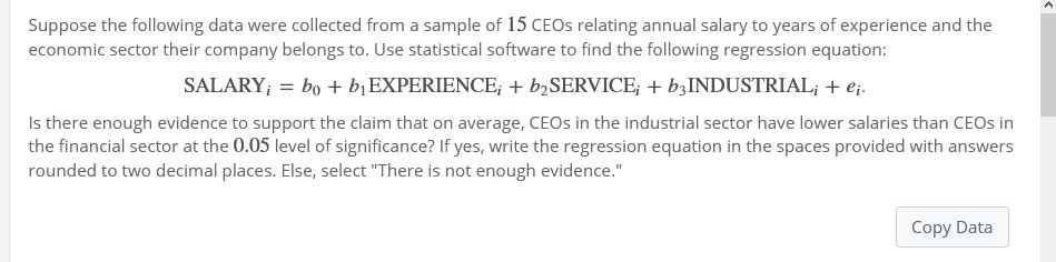 Solved Suppose the following data were collected from a | Chegg.com