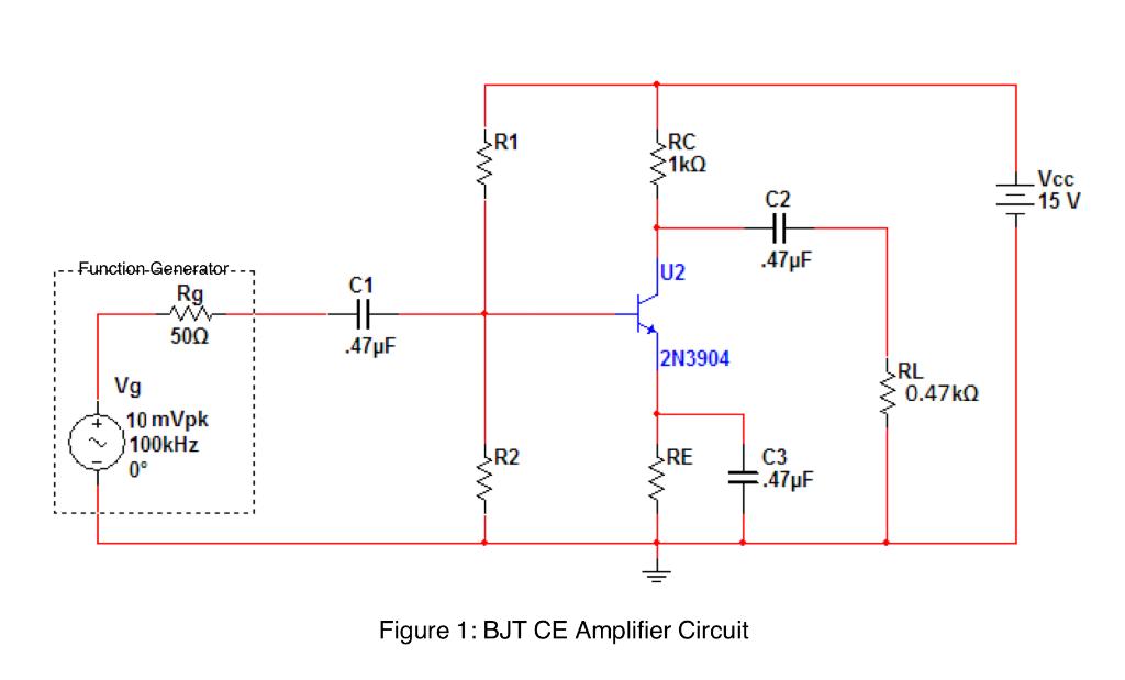Solved Figure 1: BJT CE Amplifier Circuit3. ∗ Compare this | Chegg.com