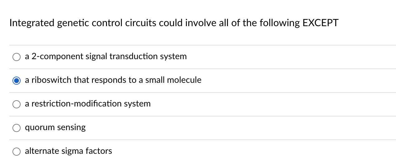 Solved Integrated genetic control circuits could involve all | Chegg.com
