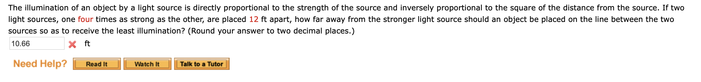 Solved The illumination of an object by a light source is | Chegg.com