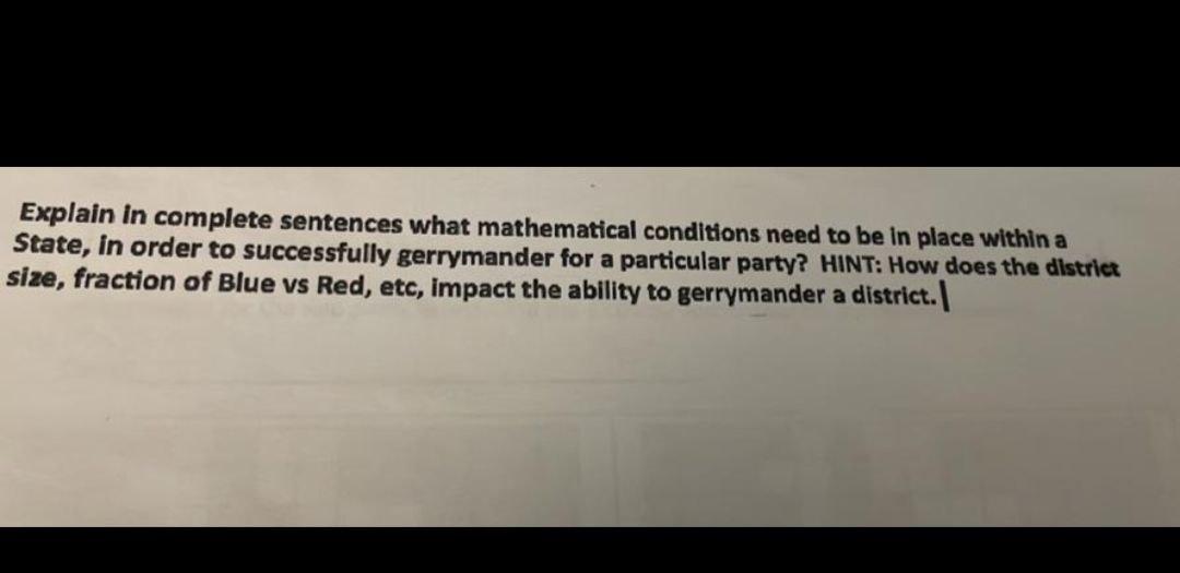 Solved Explain in complete sentences what mathematical | Chegg.com