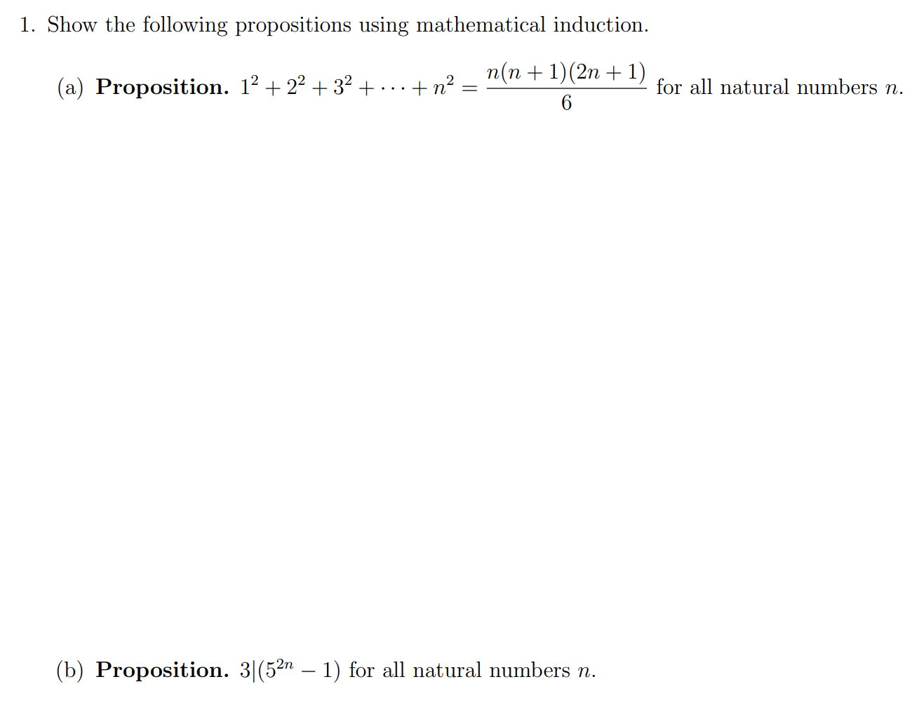 Solved 1. Show the following propositions using mathematical | Chegg.com