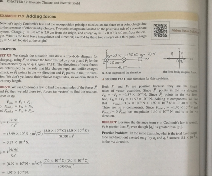 Solved CHAPTER 17 Electric Charge and Electric Field EXAMPLE | Chegg.com