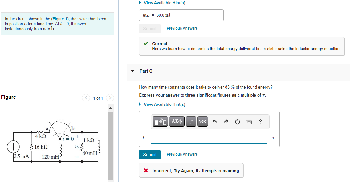Solved In the circuit shown in the (Figure 1), the switch | Chegg.com