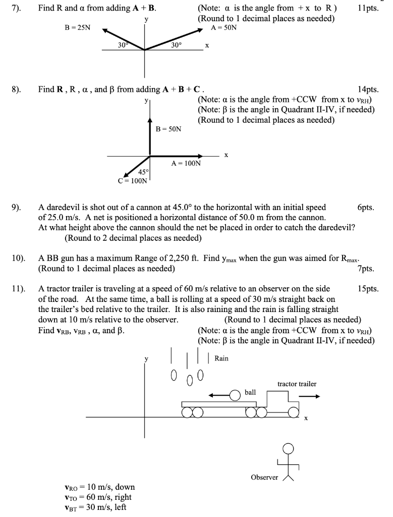 Solved 7). Find R and a from adding A +B. 11pts. (Note: а is | Chegg.com