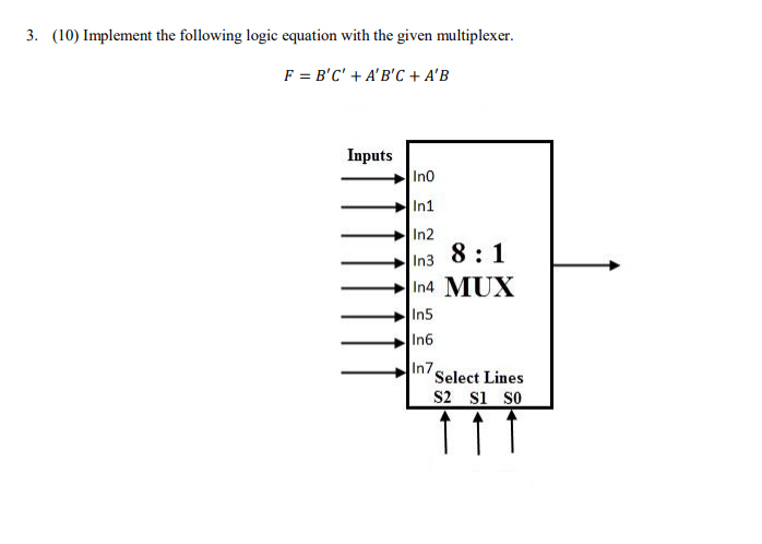 Solved 3. (10) Implement the following logic equation with | Chegg.com Solved 3. (10) Implement the following logic equation with | Chegg.com