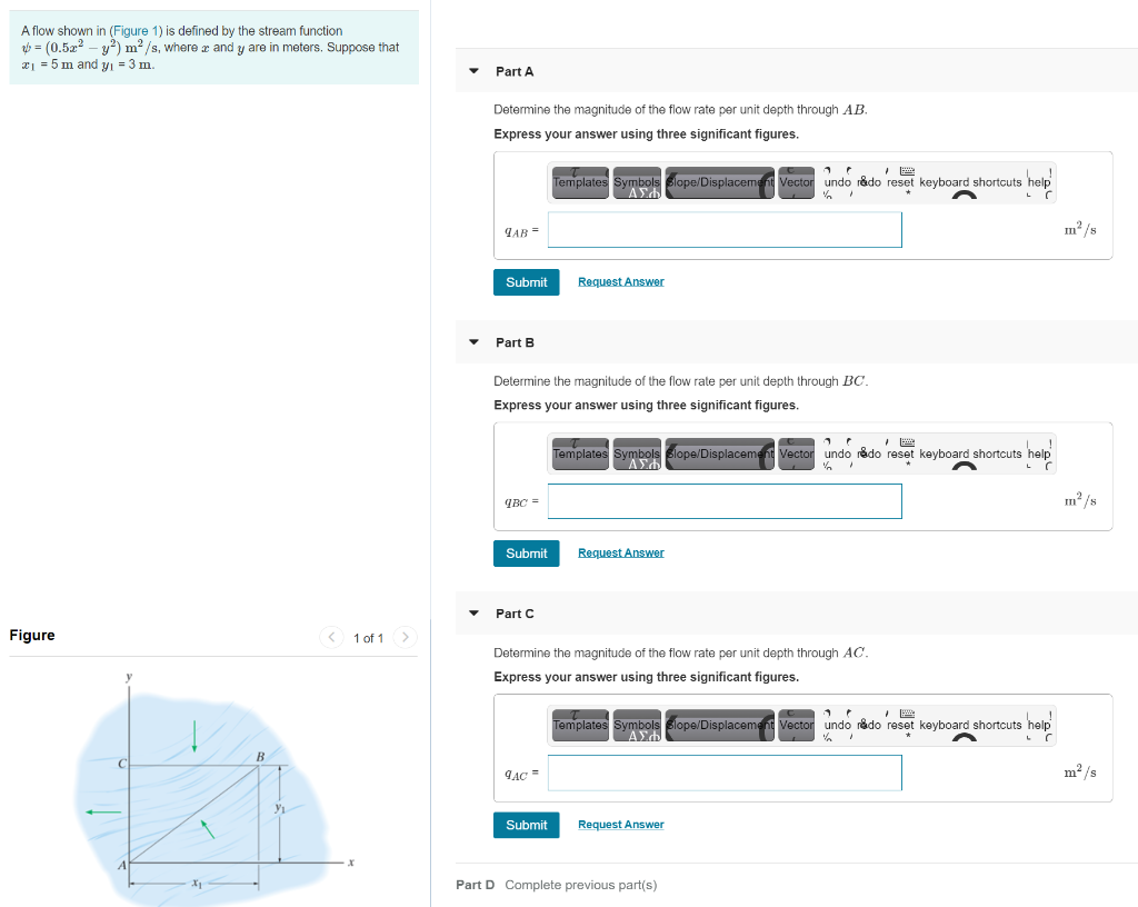 Solved A flow shown in (Figure 1) is defined by the stream | Chegg.com