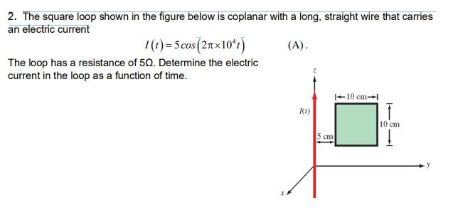 Solved 2. The square loop shown in the figure below is | Chegg.com