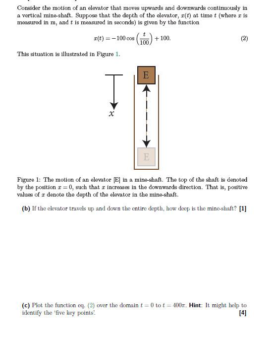 Consider the motion of an elevator that moves upwards | Chegg.com