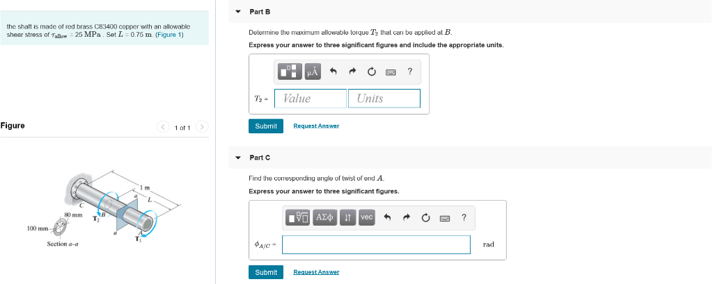 Solved Part A: Determine the maximum allowable torque | Chegg.com