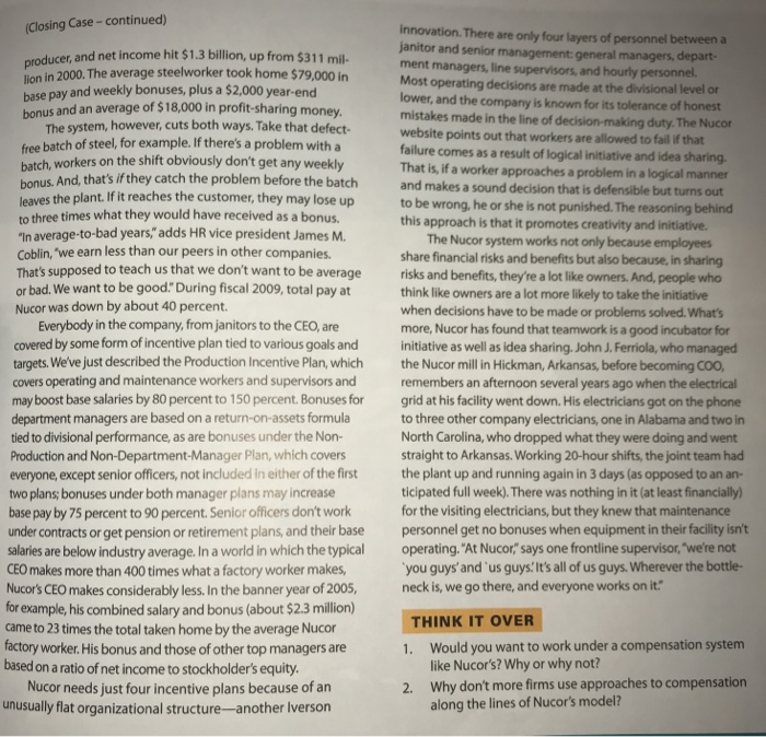 Solved Read the closing case and answer the two questions | Chegg.com