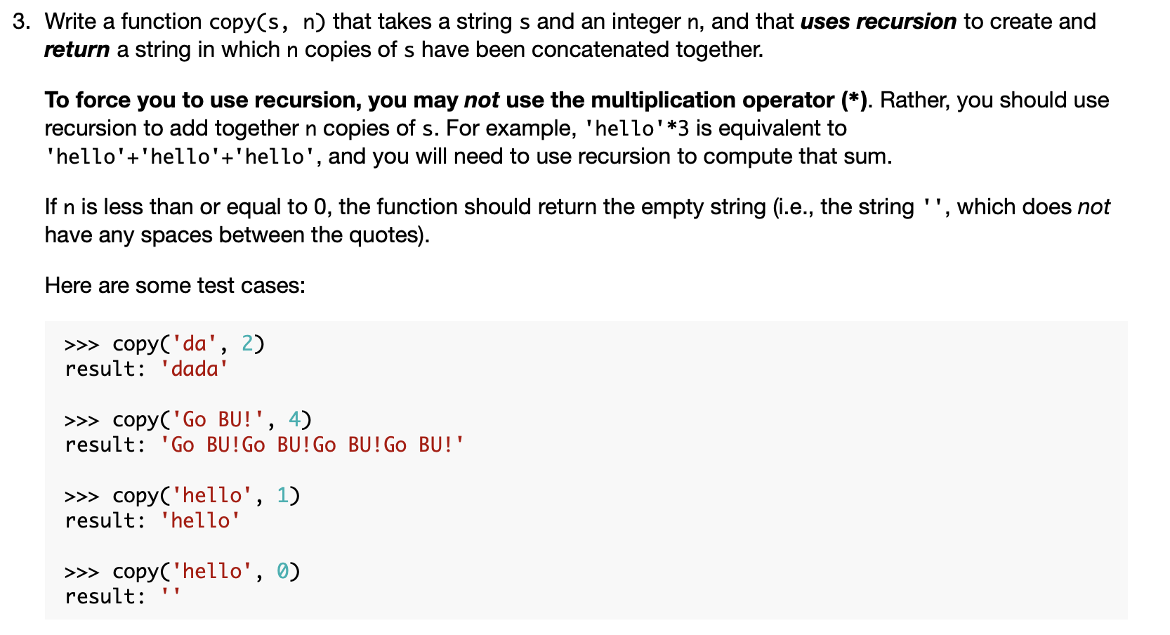 Solved Here are the descriptions of the functions: 1. Write | Chegg.com