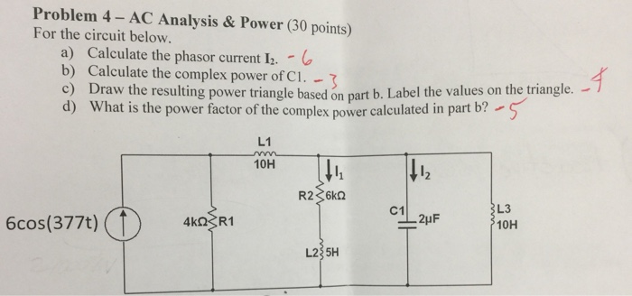 Solved AC Analysis & Power For the circuit below. a) | Chegg.com