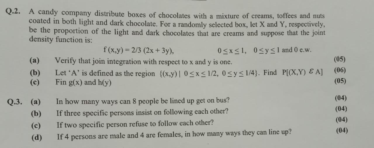 Solved Q.2. A candy company distribute boxes of chocolates | Chegg.com