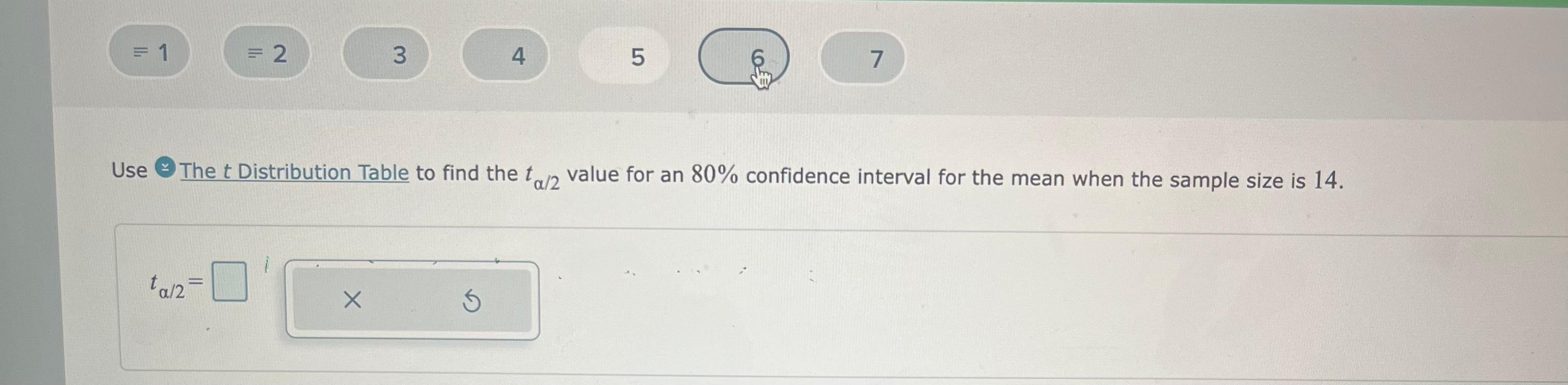 Solved Use \& The t Distribution Table to find the tα/2 | Chegg.com