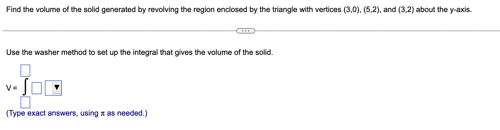 Solved Use the washer method to set up the integral that | Chegg.com