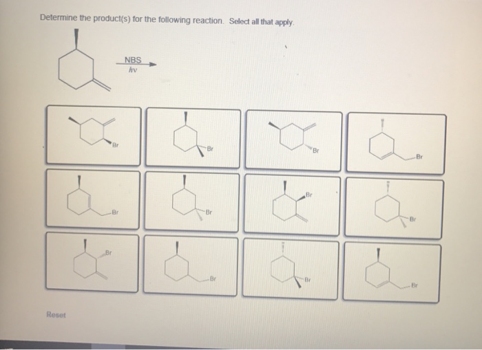 Solved Determine The Product S For The Following Reaction