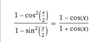 Solved 1-cos?) 1-cos(x) 1-sin? ) 1+ COS(X) | Chegg.com
