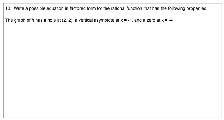 Solved Write a possible equation in factored form for the | Chegg.com