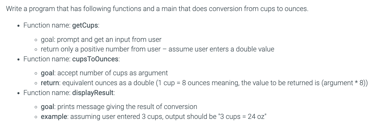 Solved Write a program that has following functions and a | Chegg.com