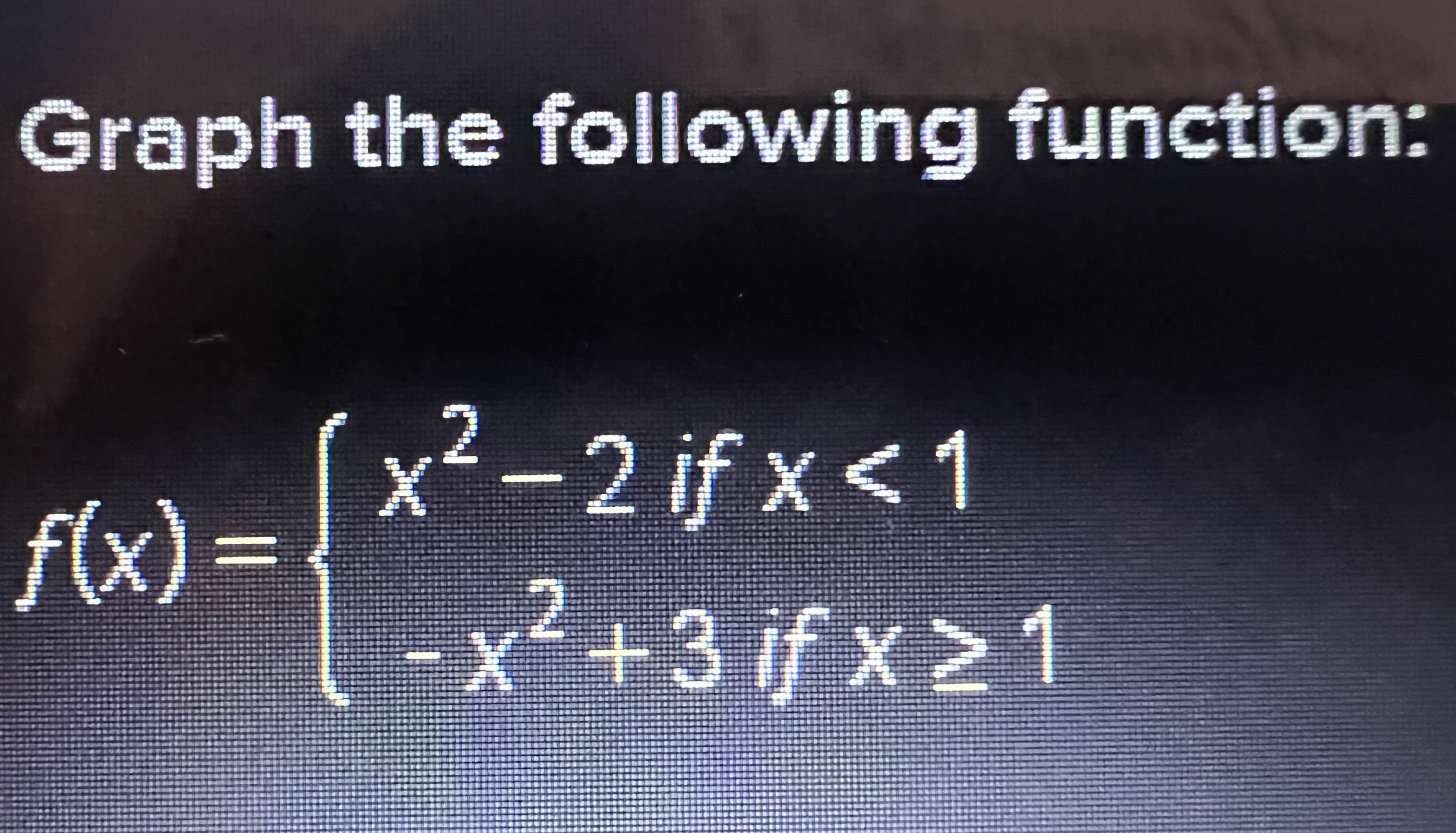 Solved Graph the following function: f(x)={x2−2 if x