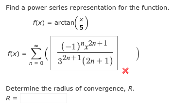 Solved Find a power series representation for the | Chegg.com