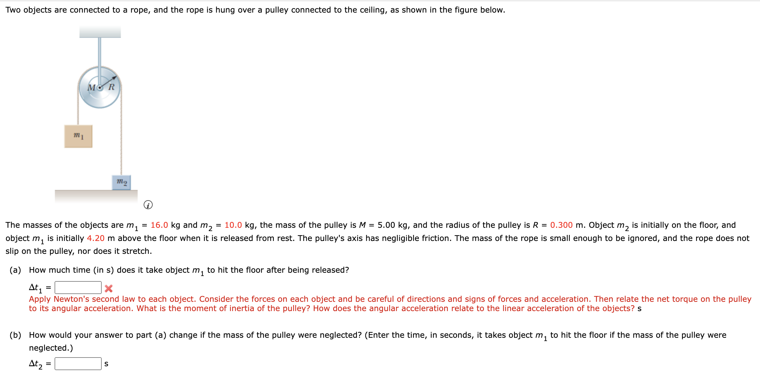 Solved Two objects are connected to a rope, and the rope is | Chegg.com