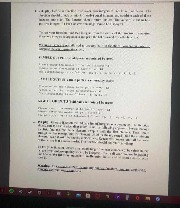 Solved Define a function that takes two integers x and k as | Chegg.com