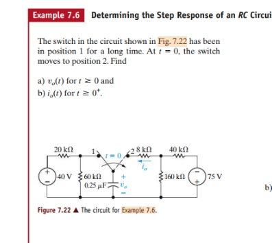 Solved Example 7.6 Determining the Step Response of an RC | Chegg.com