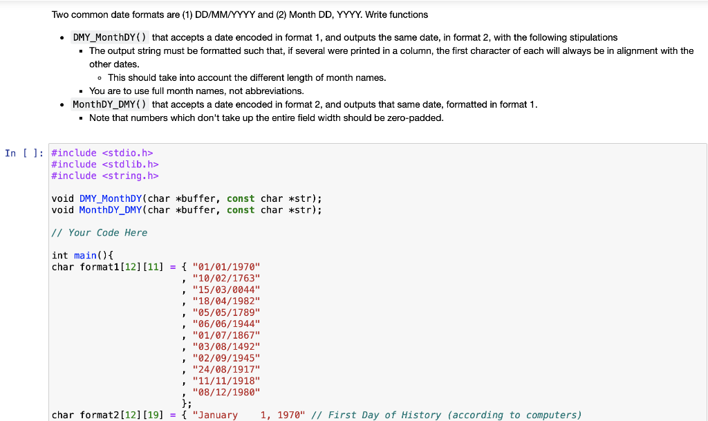 Solved Two common date formats are (1) DD/MM/YYYY and (2) | Chegg.com