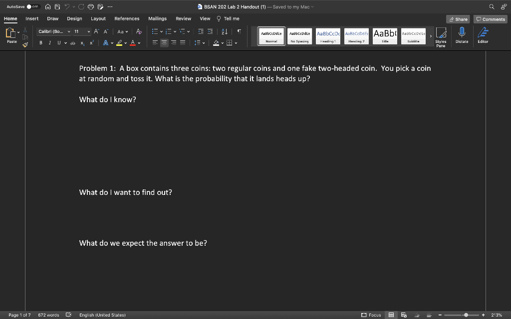 Solved Problem 1: A box contains three coins: two regular | Chegg.com