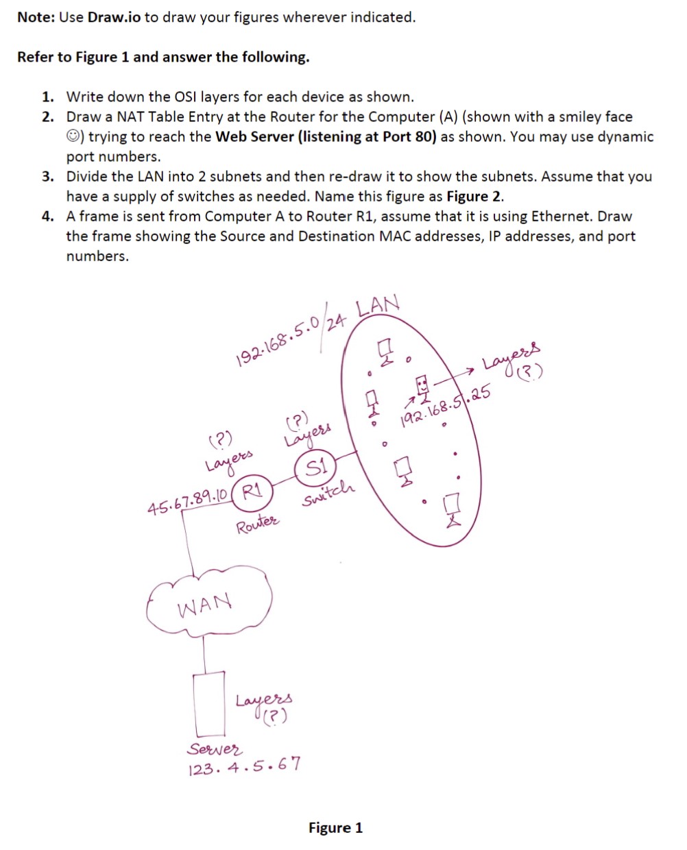 Solved Note: Use Draw.io to draw your figures wherever | Chegg.com
