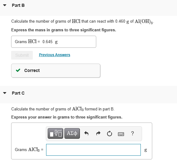 Solved Calculate the number of grams of HCl ﻿that can react | Chegg.com