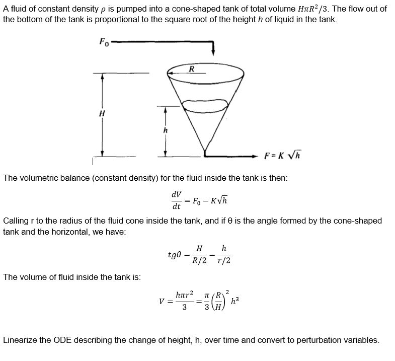 Solved A fluid of constant density is pumped into a | Chegg.com